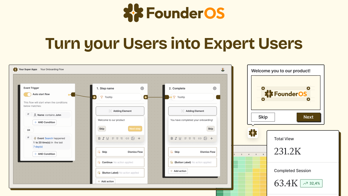 Founder OS - Smarter No-Code Product Tours